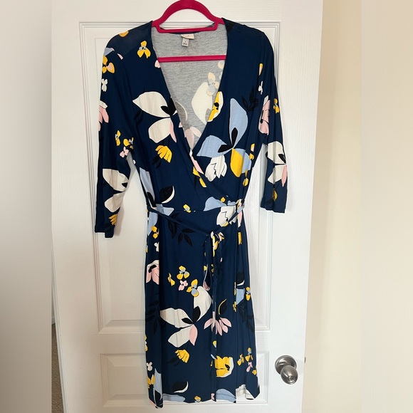 a new day | Dresses | Target Dark Blue Floral Wrap Dress | Poshmark